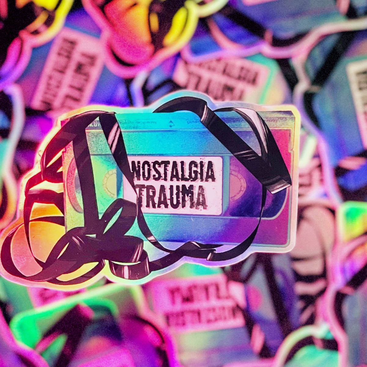 So 90's : Nostalgia Trauma VHS holographic sticker – thwwipstickers